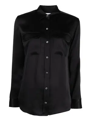 Equipment Signature Silk Satin Shirt - Black
