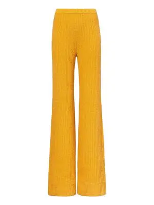 Proenza Schouler Mélange Bouclé Flared Trousers - Yellow