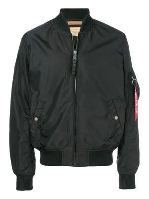 Alpha Industries Zipped Bomber Jacket - Black