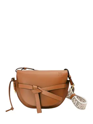 Loewe Gate Small Logo Jacquard Shoulder Bag Tan