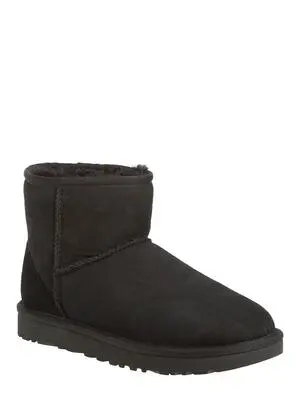 UGG UGG Classic Mini II Shearling Lined Boot Black Suede