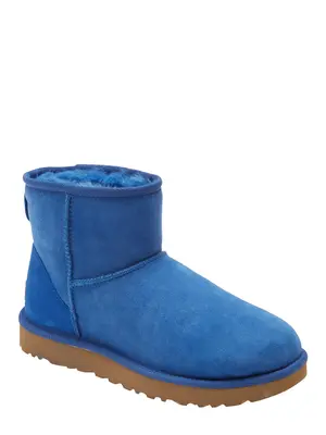 UGG UGG Classic Mini II Shearling Lined Boot Classic Blue Suede