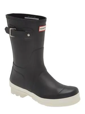 Hunter Hunter Original Short Waterproof Rain Boots Black/white Willow