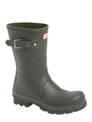 Hunter Hunter Original Short Waterproof Rain Boots Dark Olive