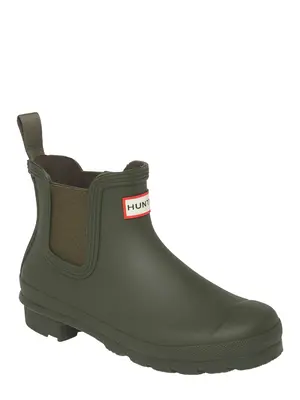 Hunter Hunter Original Waterproof Chelsea Boots Dark Olive