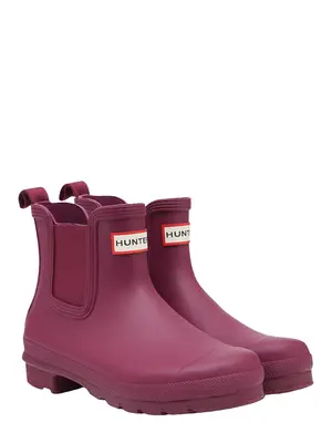 Hunter Hunter Original Waterproof Chelsea Boots Plum