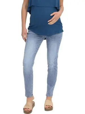 ANGEL MATERNITY Skinny Maternity Jeans - Light Blue