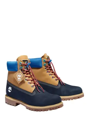 Timberland Timberland 6-Inch Premium Waterproof Boots Navy Nubuck/ Wheat
