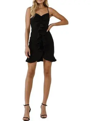 Endless Rose Ruffle Minidress - Black