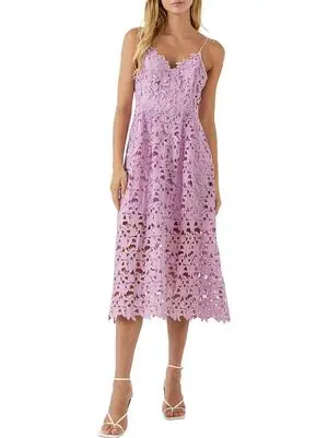 Endless Rose Lace Midi Dress - Lilac