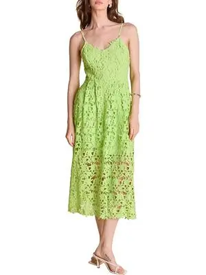 Endless Rose Lace Midi Dress - Lime