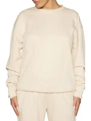 Naked Wardrobe Oversized French Terry Sweatshirt - Nude
