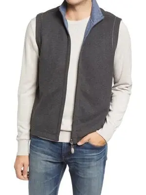 Johnston & Murphy Reversible Knit Vest - Charcoal/blue
