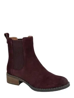 GENTLE SOULS SIGNATURE Double Gore Chelsea Boot - Burgundy Suede