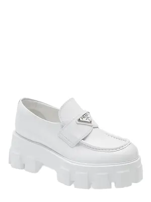 Prada Prada Monolith Lug Sole Loafer Bianco