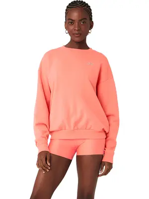 Alo Yoga Accolade Crewneck Pullover Candy Orange