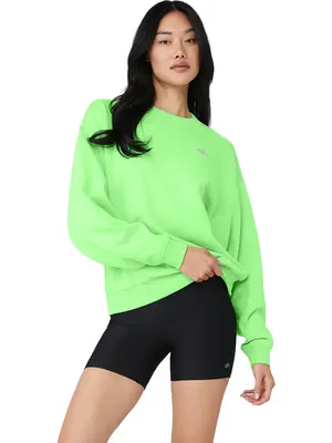 Alo Yoga Accolade Crewneck Pullover Green Glow