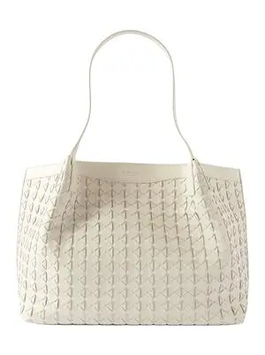 SERAPIAN Secret Small Woven Leather Tote - Neutrals