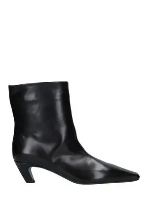 Khaite Leather Arizona Heeled Ankle Boots - Black