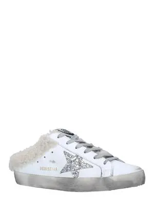 GOLDEN GOOSE Shearling Superstar Slip-on Sneakers - White