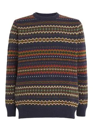 Barbour Wool Fair Isle Sweater - Navy