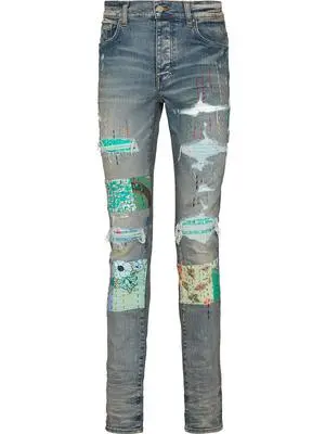 AMIRI AMIRI Quilted Patch-Detail Slim-Fit Jeans