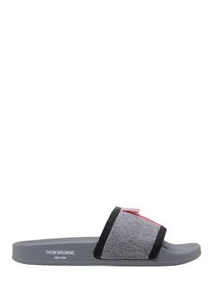 Thom Browne Rwb Stripe Rubber Slides - Grey