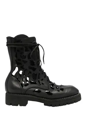 GUIDI Guidi Cut-Out Lace-Up Boots