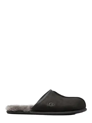 UGG Scuff Leather Slippers - Black