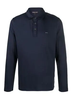 Michael Kors Embroidered-logo Polo Shirt - Blue
