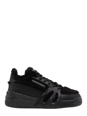 GIUSEPPE ZANOTTI Talon Shearling-trim High-top Sneakers - Black