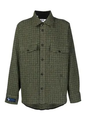 MSGM Herringbone Check-pattern Shirt - Green