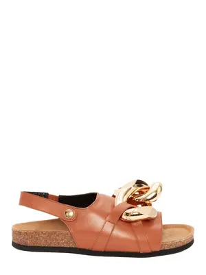 JW Anderson Chain Flat Sandals - Brown