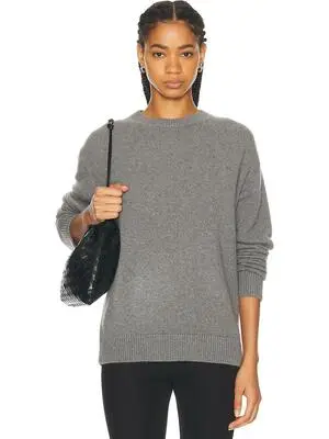 THE ELDER STATESMAN Simple Crew Sweater - Light Grey
