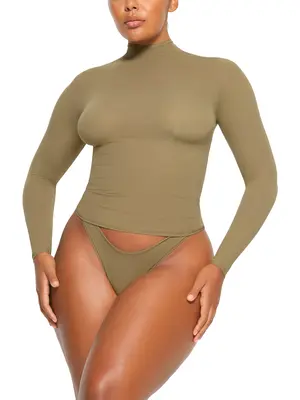 SKIMS Fits Everybody Turtleneck Top Khaki