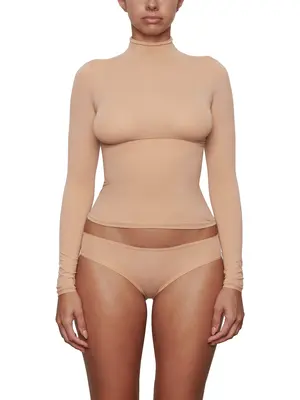SKIMS Fits Everybody Turtleneck Top Ochre