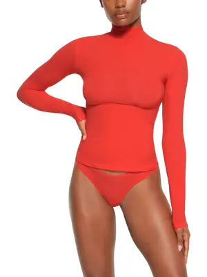 SKIMS Fits Everybody Turtleneck Top Poppy