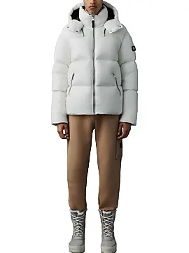 Mackage Kent Hooded Puffer Jacket Cream