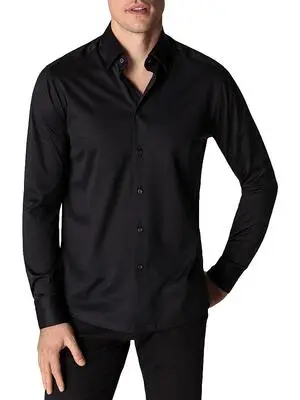 Eton Contemporary Fit Jersey Shirt Black