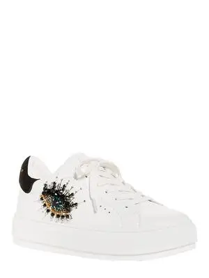 Kurt Geiger Laney Eye Embellished Platform Sneakers - White