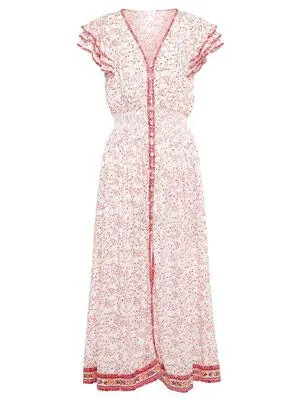 Poupette St Barth Della Floral Midi Dress - Pink