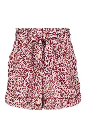 Poupette St Barth Leopard-print Viscose Shorts - White