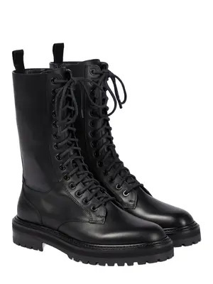 JIMMY CHOO Cora Leather Combat Boots - Black