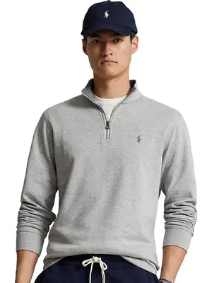 Ralph Lauren Luxury Jersey Quarter-zip Pullover - Andover Heather