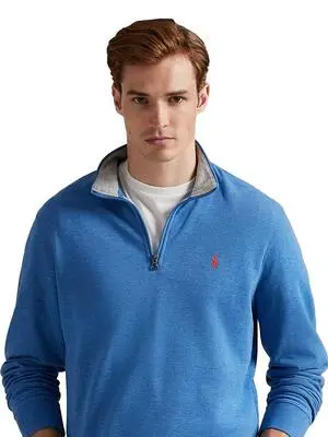 Ralph Lauren Luxury Jersey Quarter-zip Pullover - Fresh Surf Heather