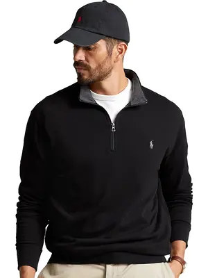 Ralph Lauren Luxury Jersey Quarter-zip Pullover - Polo Black
