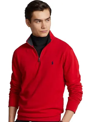 Ralph Lauren Luxury Jersey Quarter-zip Pullover - Rl 2000 Red