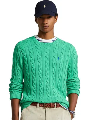 Ralph Lauren Cable-Knit Quarter-Zip Sweater Classic Kelly
