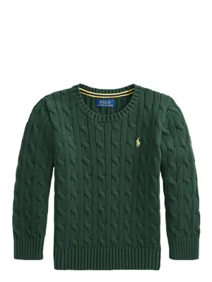 Ralph Lauren Cable-Knit Quarter-Zip Sweater College Green
