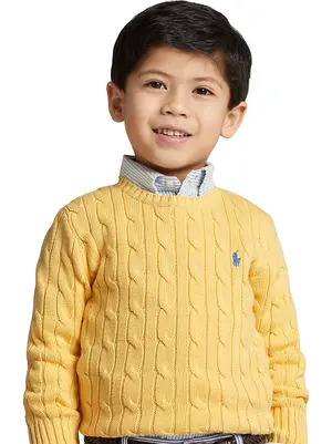 Ralph Lauren Cable-Knit Quarter-Zip Sweater Empire Yellow